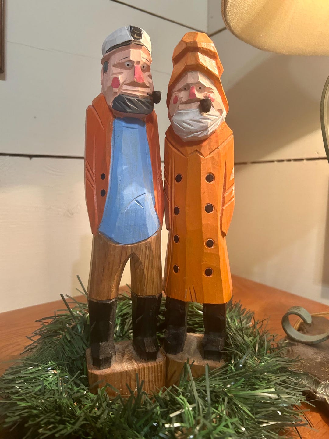 Wooden Sea Captains-fishermen-“salty Sailor”-“old Salt Figurines.” Tall ...