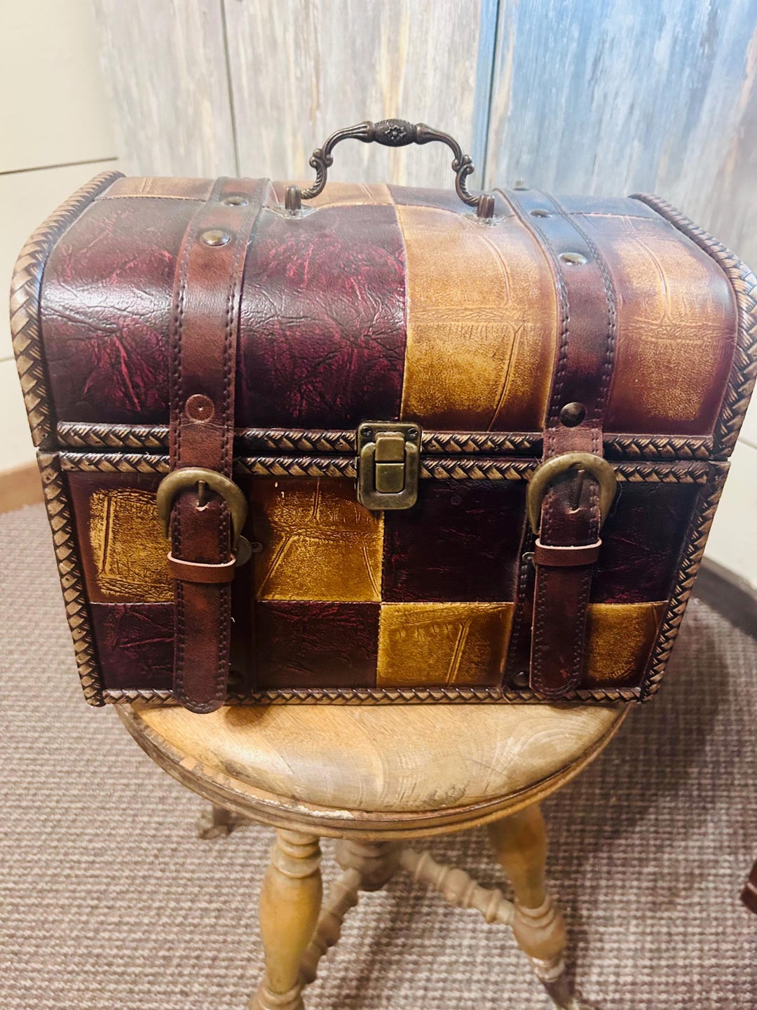 Treasure Chest-like Storage-leather. Early 2000’s. Great Condition-some ...