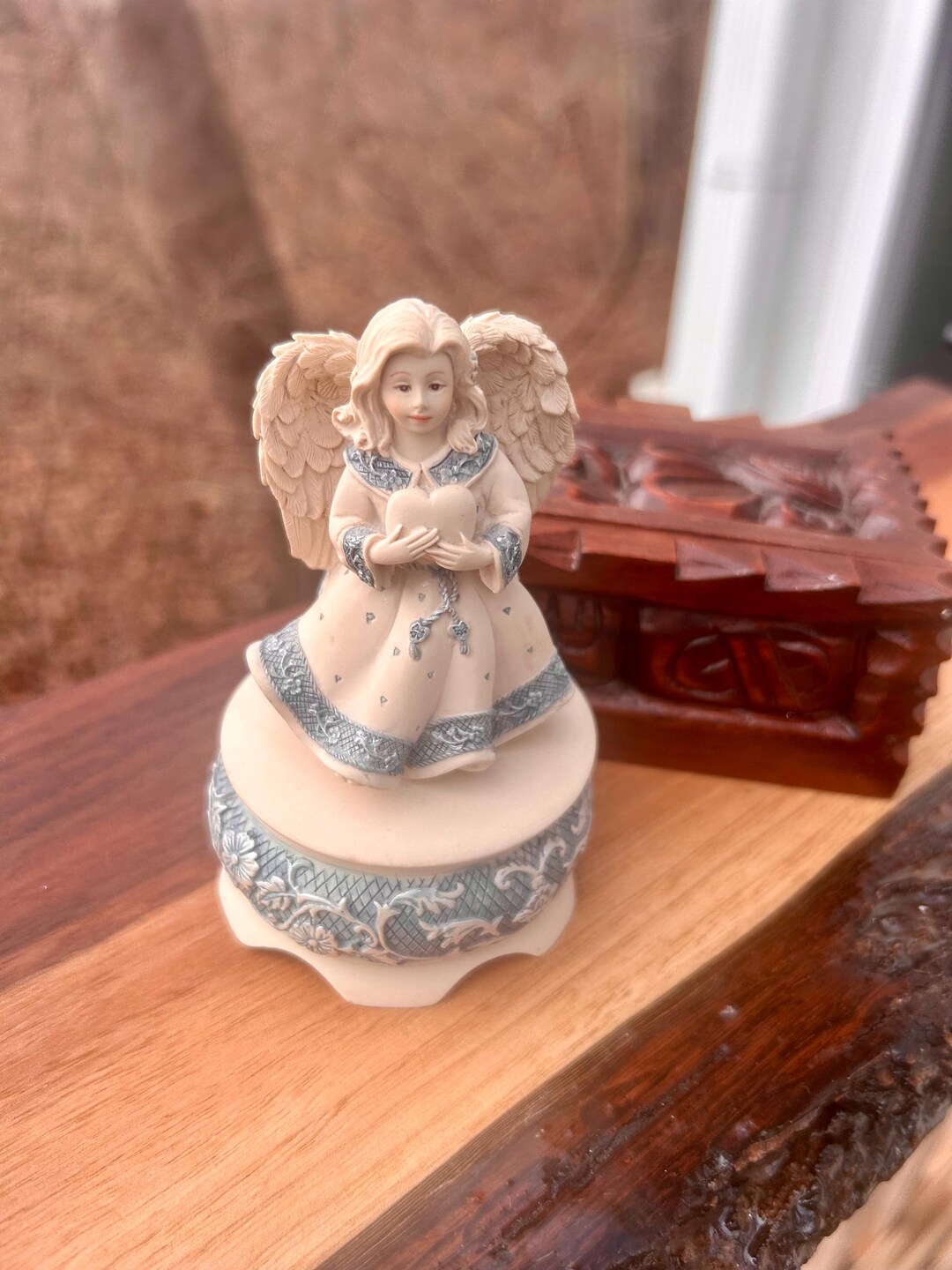 This is a Vintage Sarah's Angels "nina" #30873 Ceramic Trinket Box-4.5 ...