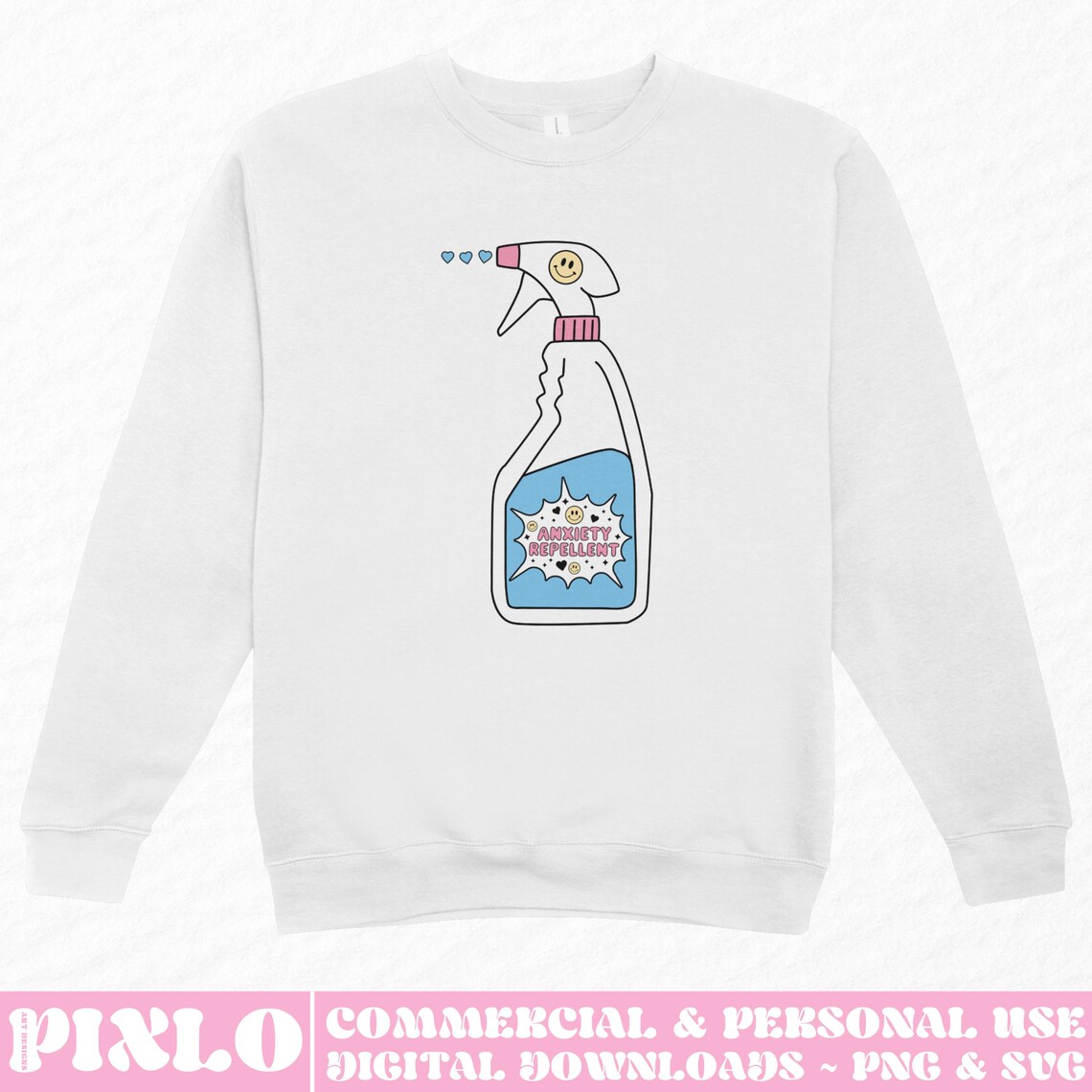 Anxiety Repellent Png Svg, Mental Health Png Svg, Cute Anxiety Spray ...