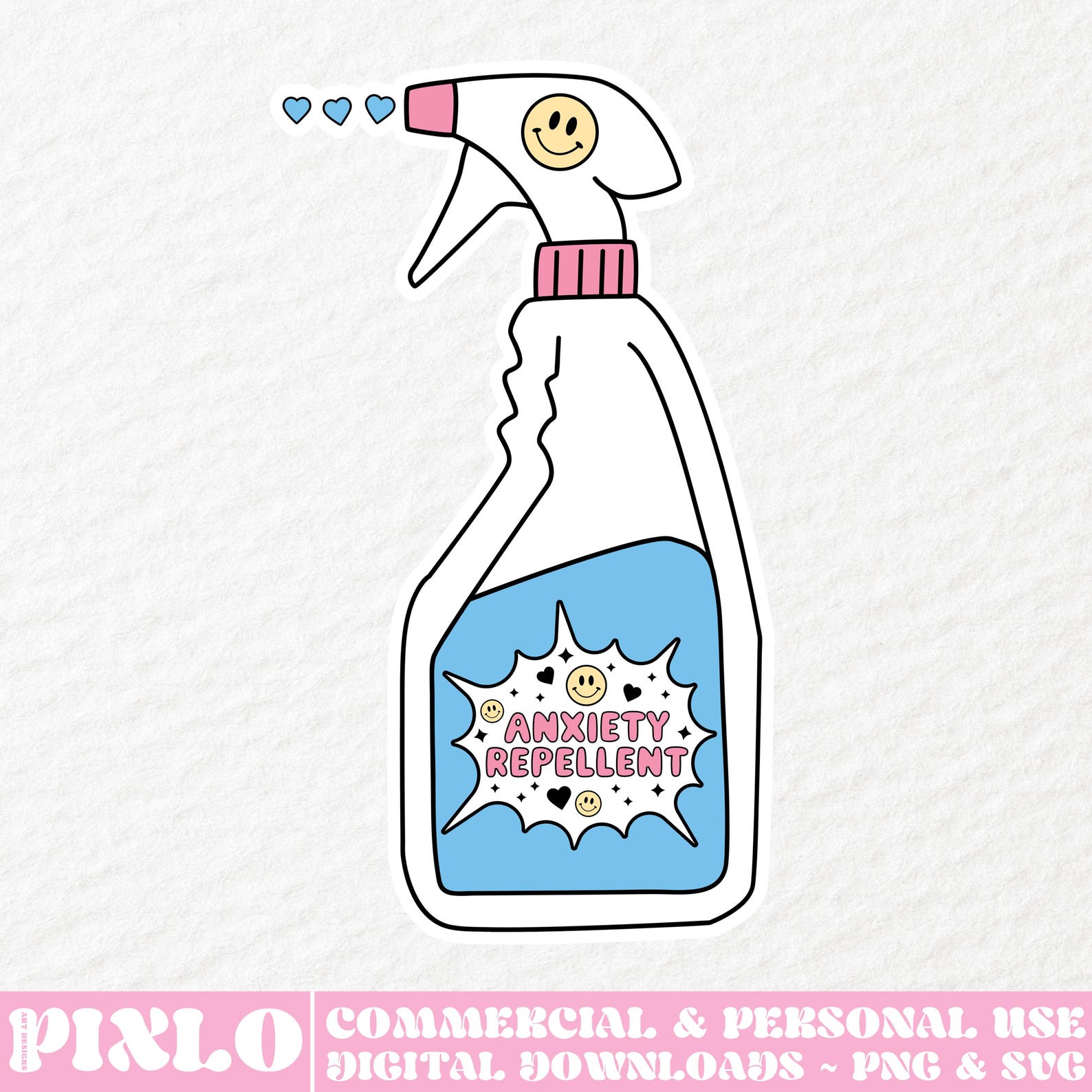 Anxiety Repellent Png Svg, Mental Health Png Svg, Cute Anxiety Spray ...