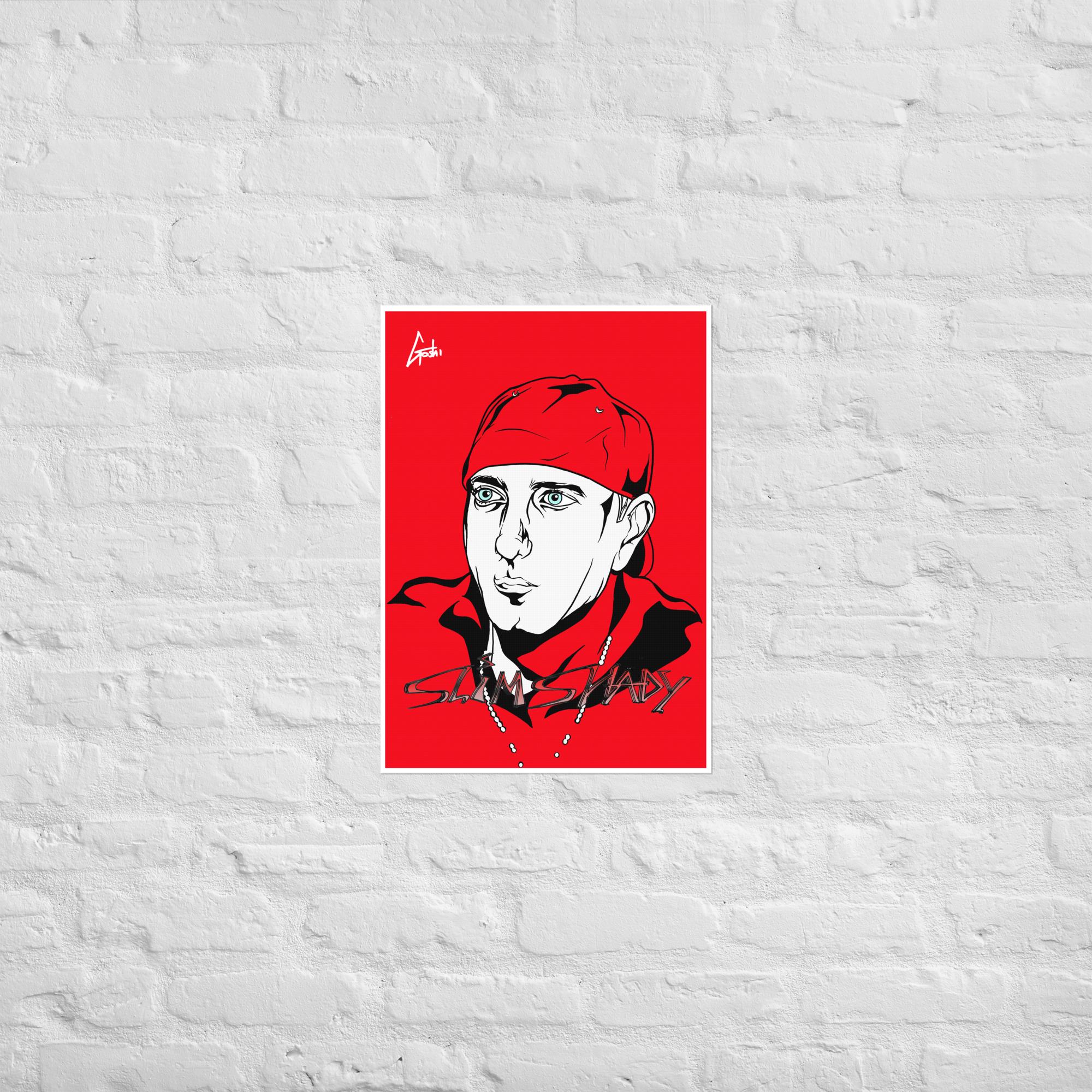 Eminem Slim Shady Hand Drawn Portrait Digital Print Poster GAS 2024 Oct ...