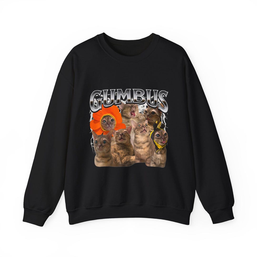 GUMBUS Cat Crewneck Sweatshirt, Cozy Cat Pullover, Gift for Cat Lovers ...
