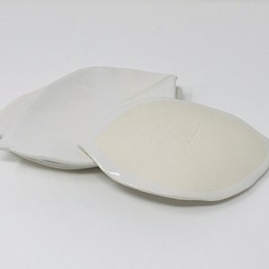 Leaf Plates, Small Plates, Set of 4 Plates, White Ceramic Plates, White ...