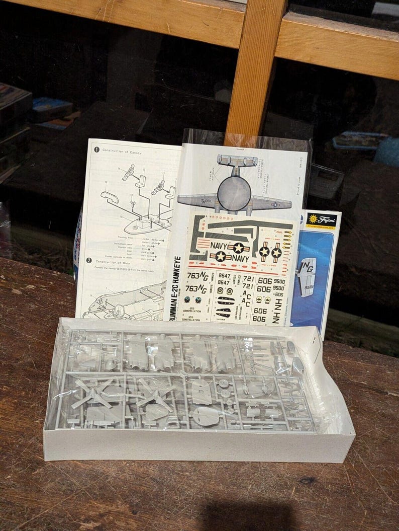 VINTAGE Fujimi Grumman E-2C Hawkeye Model Aircraft Kit 1:72, 1972 - Etsy