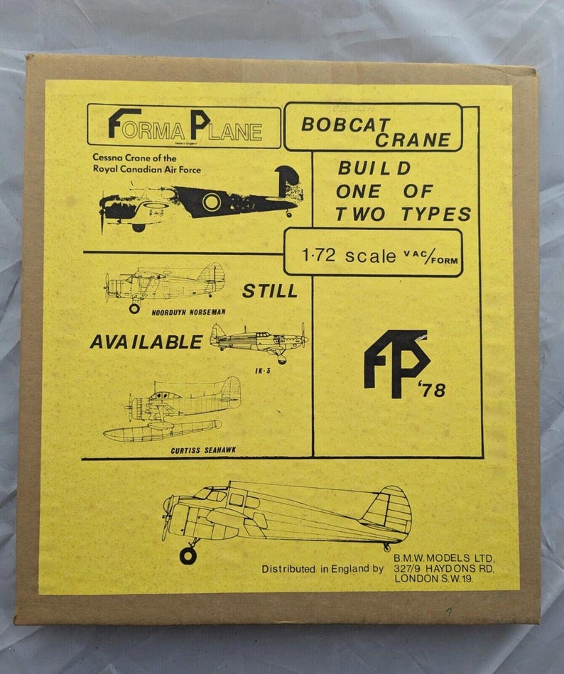 Rare FORMAPLANE Vacuum-formed Cessna Bobcat/crane Model Aircraft Kit 1/ ...
