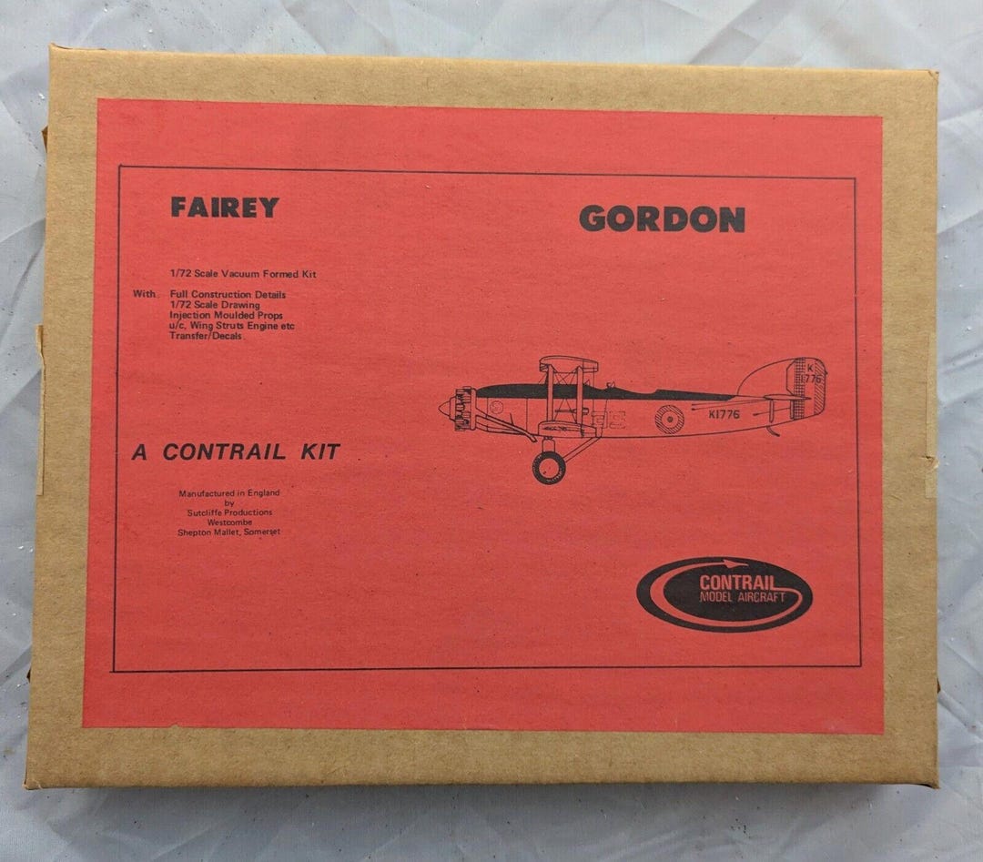 Rare & Sealed CONTRAIL Vacuum-formed Fairey Gordon Model Aircraft Kit 1 ...