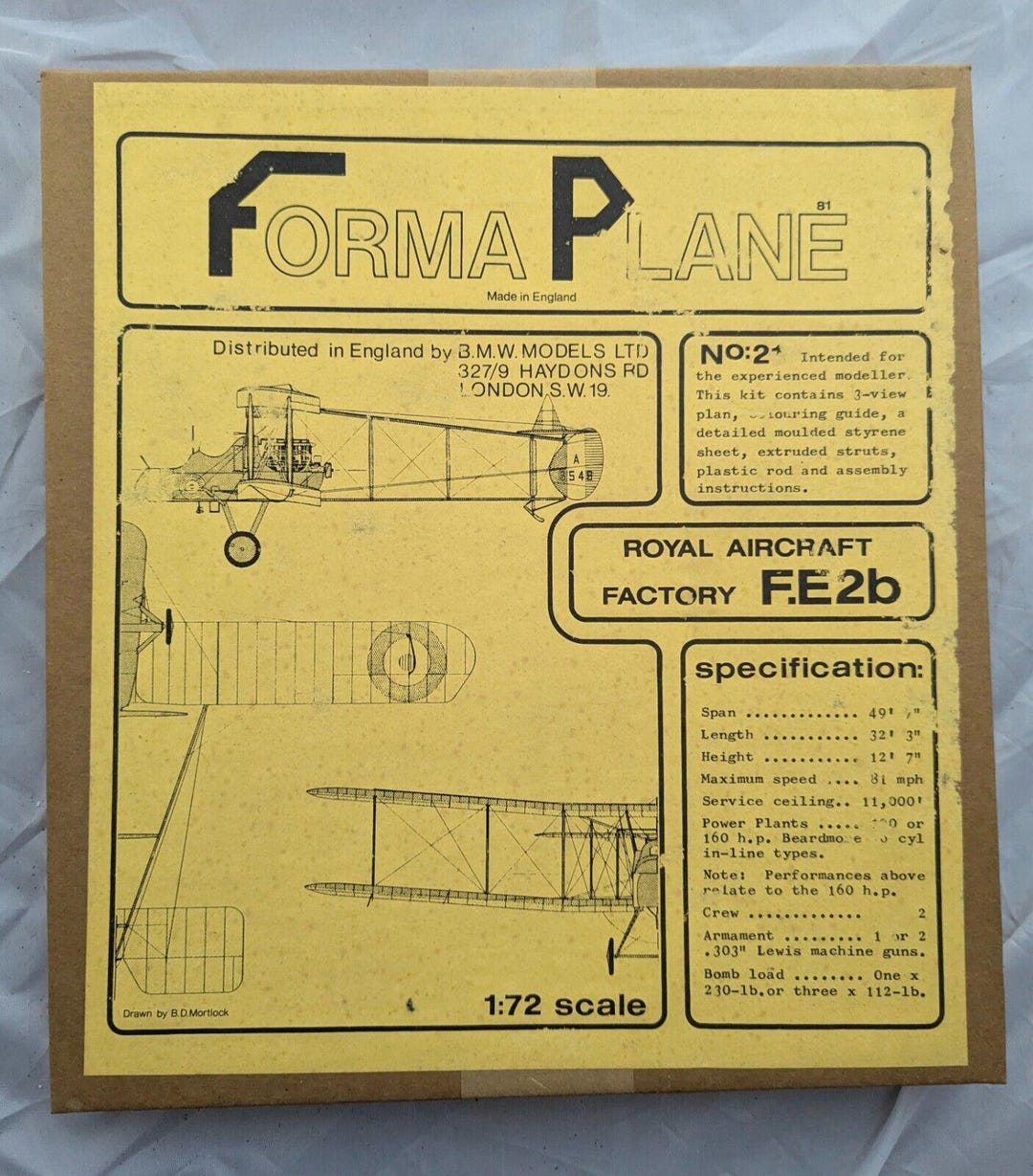 Rare & Sealed FORMAPLANE Vacuum-formed R.A.F F.e2b Model Aircraft Kit 1 ...