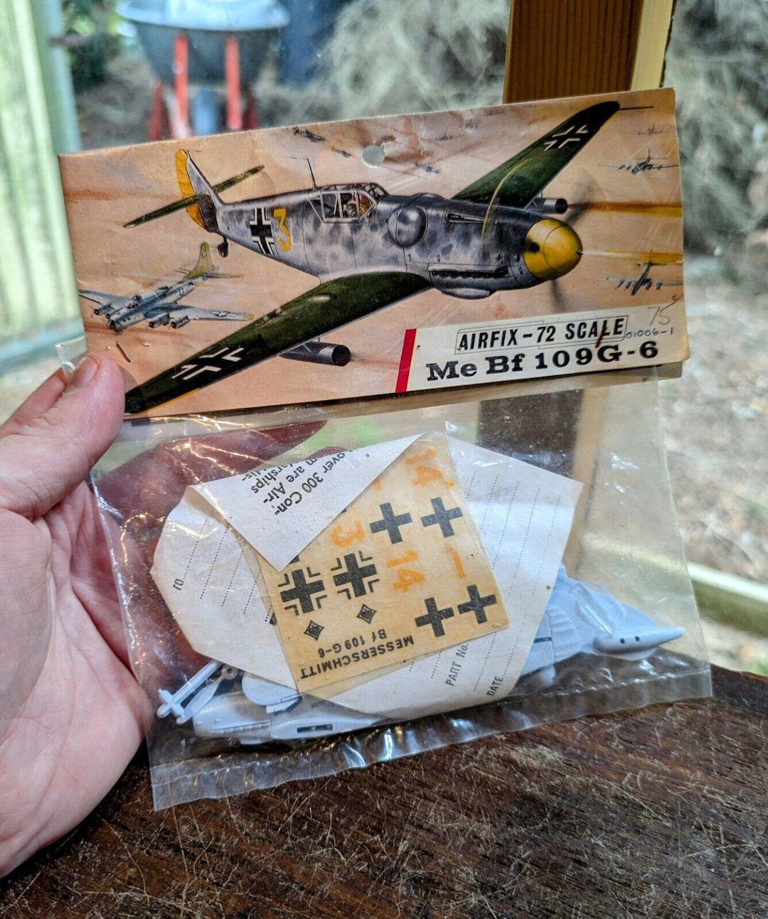 VINTAGE Airfix Messerschmitt Me Bf 109G Peg Bag Model Aircraft Kit - 1: ...