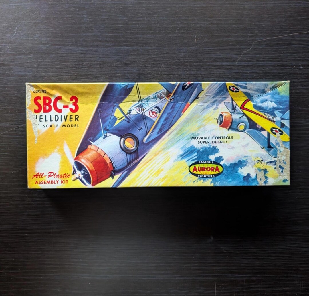 Vintage Aurora Curtiss SBC-3 Helldiver Model Aircraft Kit - 1:41, 1961 ...