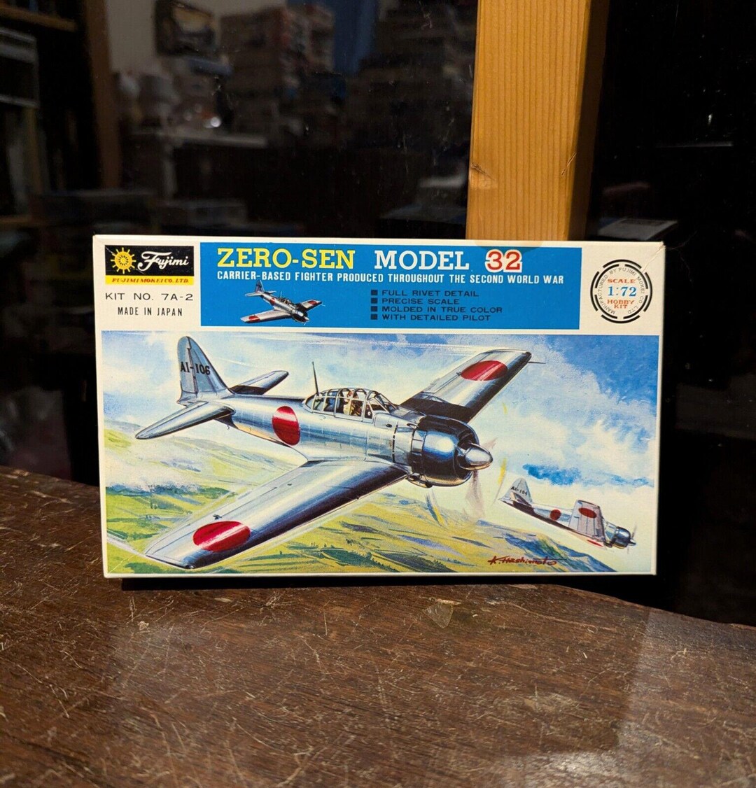 VINTAGE Fujimi Zero-sen Model Aircraft Kit 1:72, 1967 - Etsy