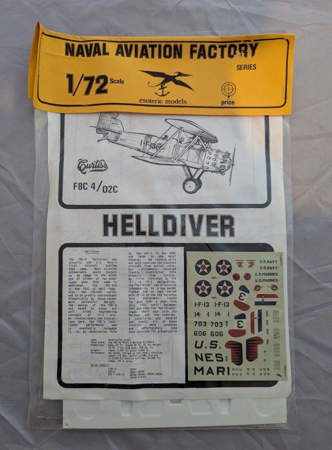 VINTAGE Esoteric Models Curtiss Hellldiver Vacuum-formed Model Aircraft ...