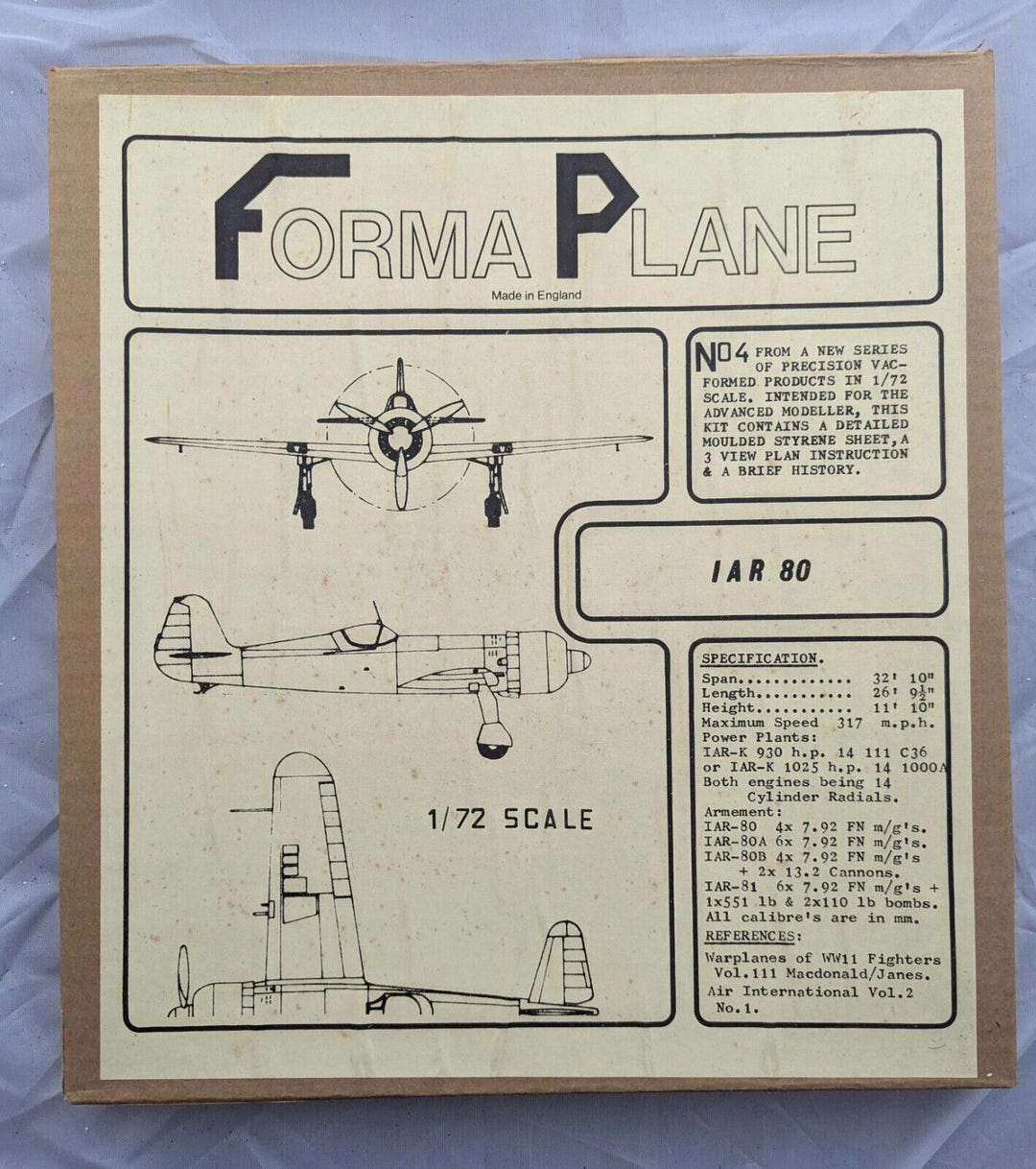 Rare FORMAPLANE Vacuum-formed IAR 80 Model Aircraft Kit 1/72, 1977 - Etsy