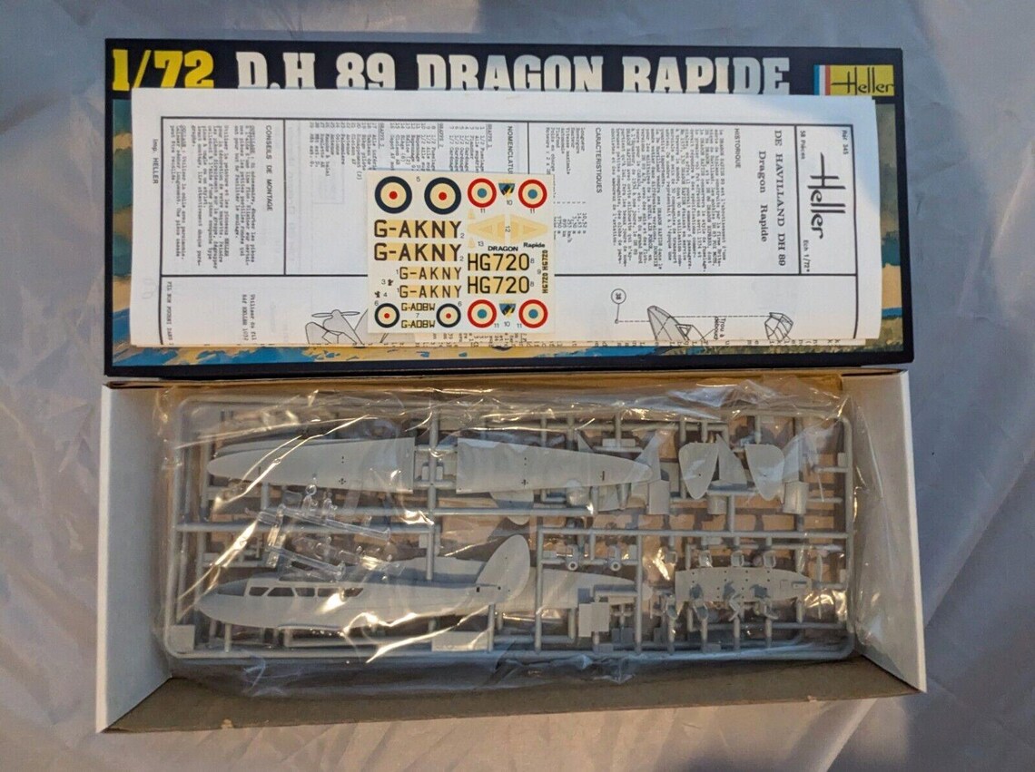 VINTAGE Heller D.H 89 Dragon Rapide Model Aircraft Kit - 1:72, 1979 - Etsy