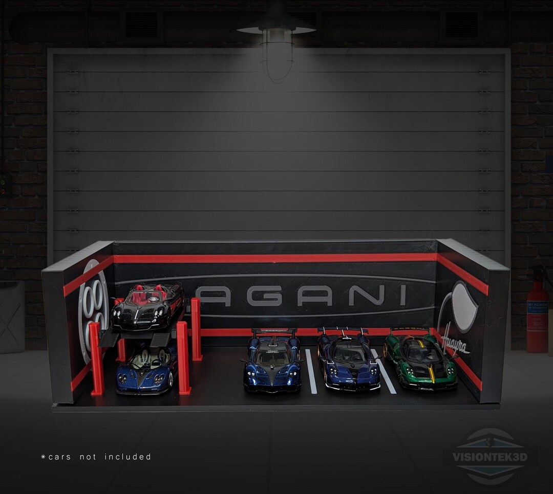 3D Printed Pagani Garage Diorama – 1:64 Scale Diecast Display, Supercar ...