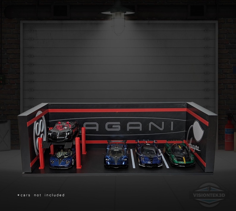 3D Printed Pagani Garage Diorama – 1:64 Scale Diecast Display, Supercar ...