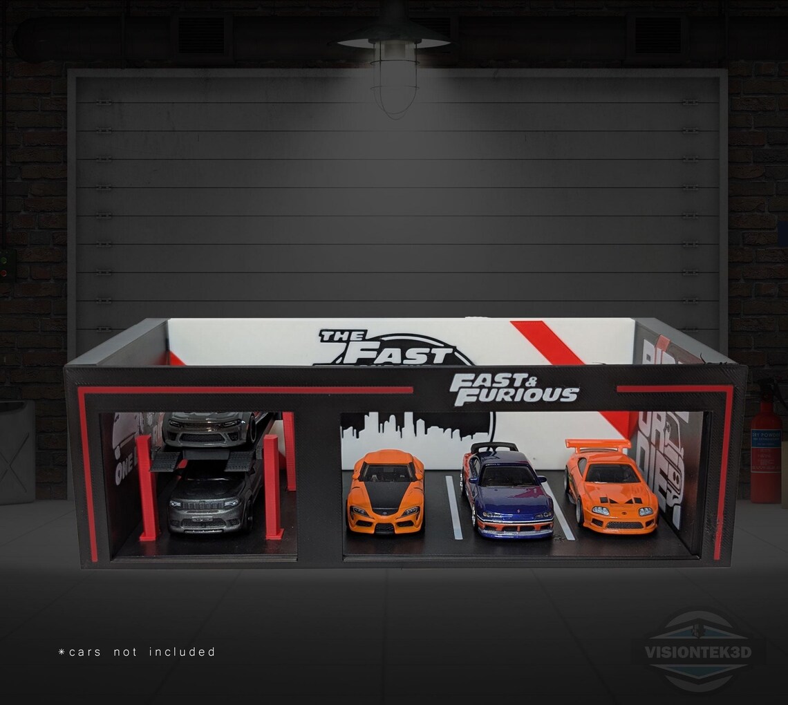 Fast Furious 3D Printed Garage Diorama – 1:64 Scale Diecast Display ...