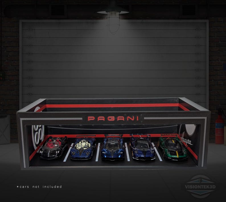 3D Printed Pagani Garage Diorama – 1:64 Scale Diecast Display, Supercar ...
