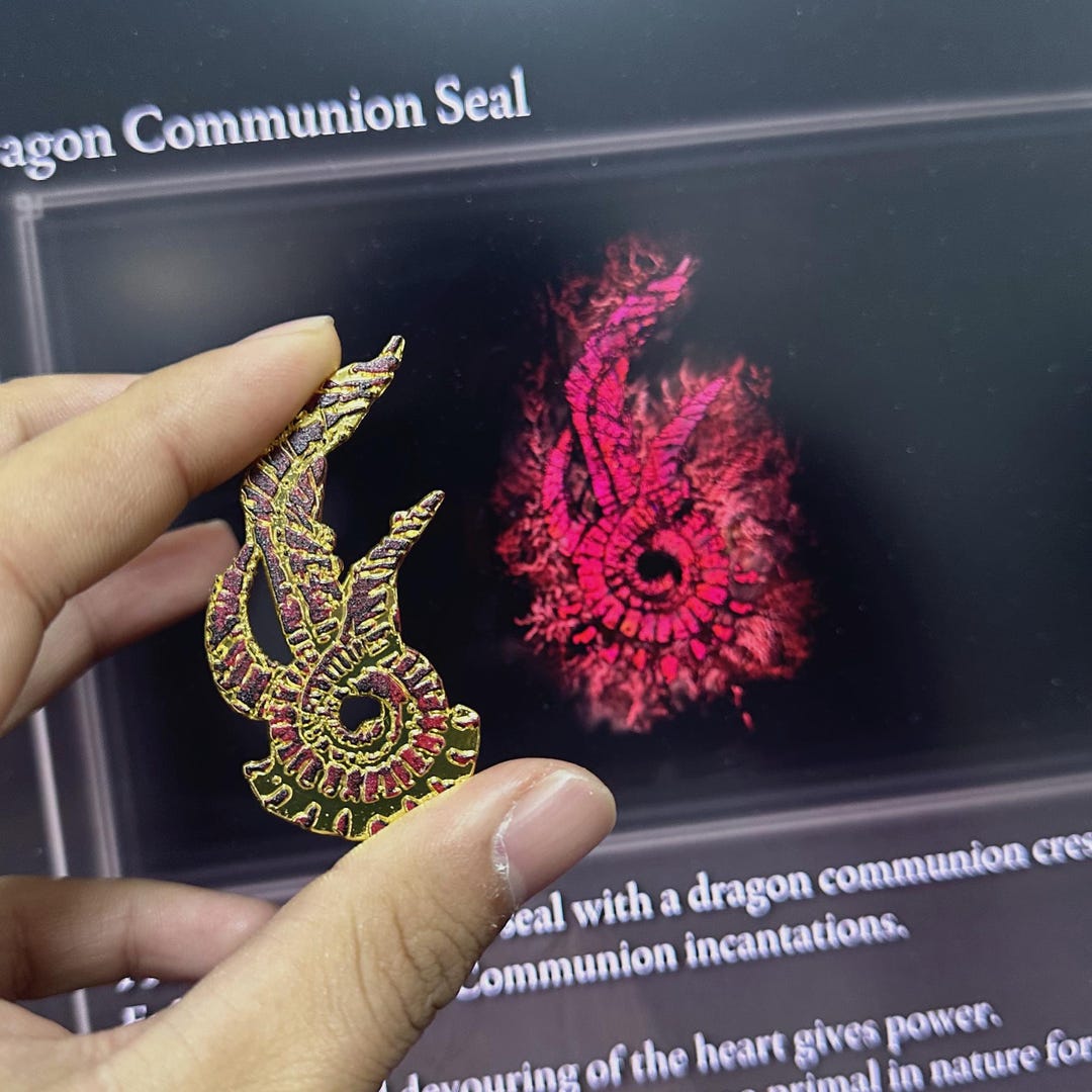Dragon Communion Seal Necklace, Gamefan Pendant Gift - Etsy