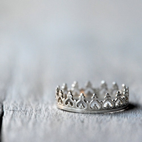 Sterling Silver Crown Ring - Etsy