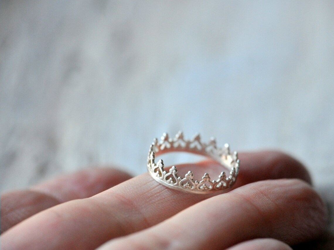 Sterling Silver Crown Ring - Etsy