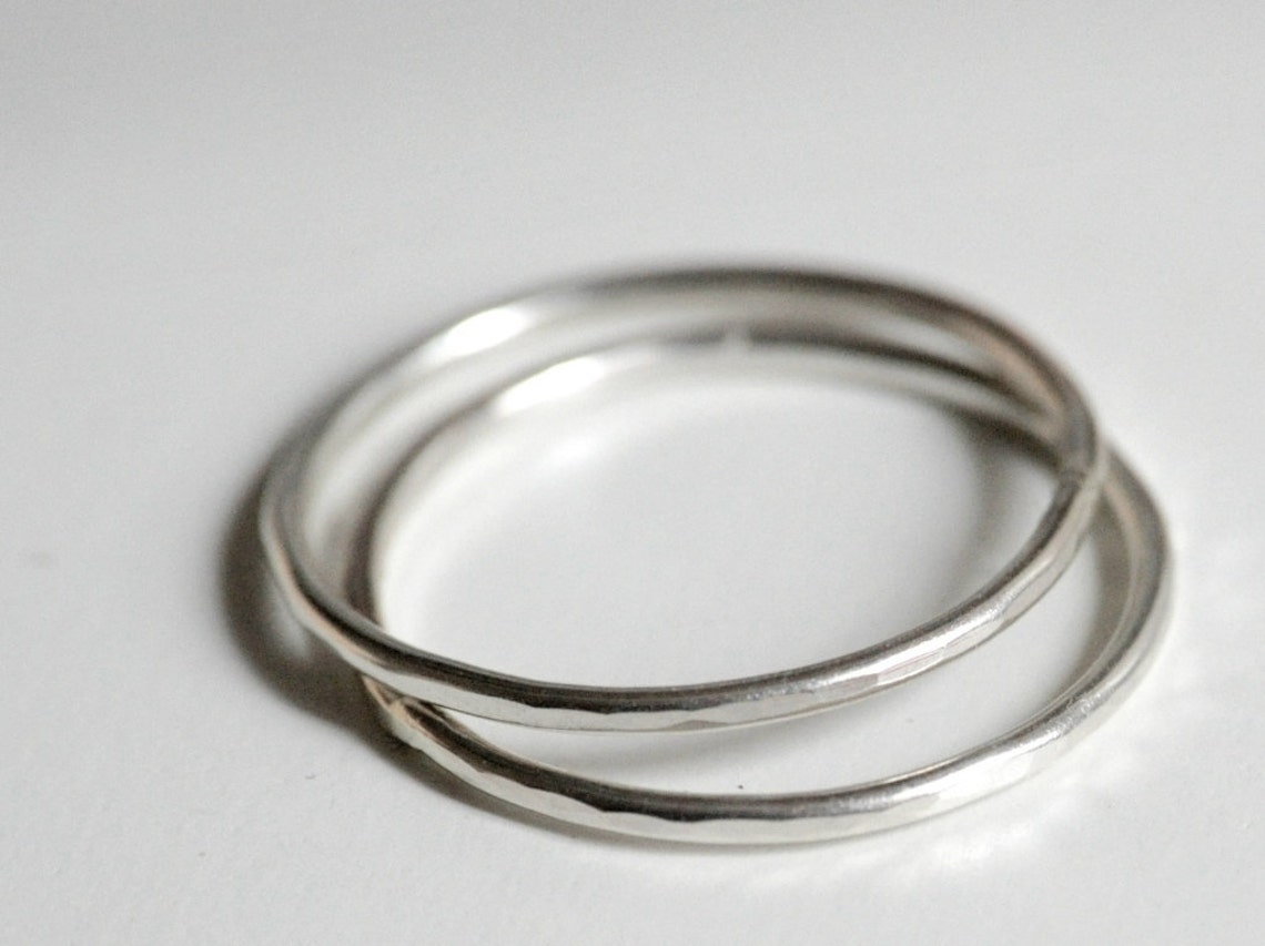 Sterling Silver Rings TWO Stacking Rings Made to Order | Etsy