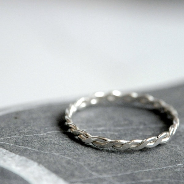 Silver Braided Ring - Etsy
