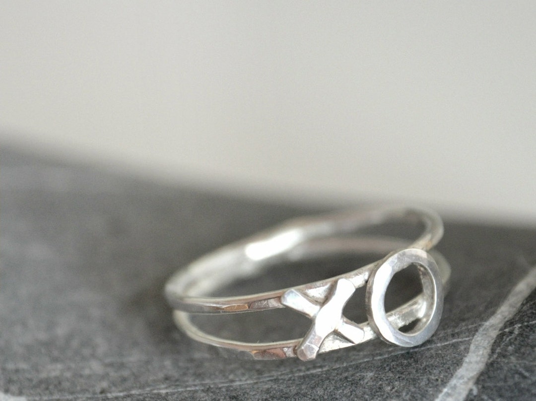 Sterling Silver XO Ring - Hugs and Kisses - Made to Order - Etsy