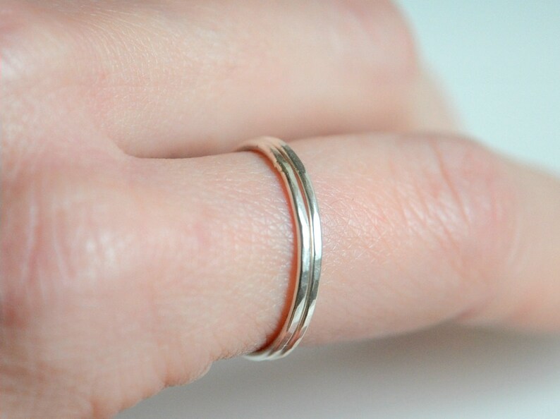 Sterling Silver Rings TWO Stacking Rings Made to Order | Etsy