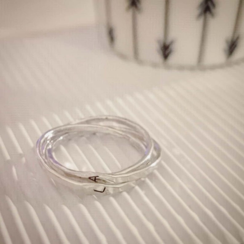 Sterling Silver three loops ring three rings looped together | Etsy