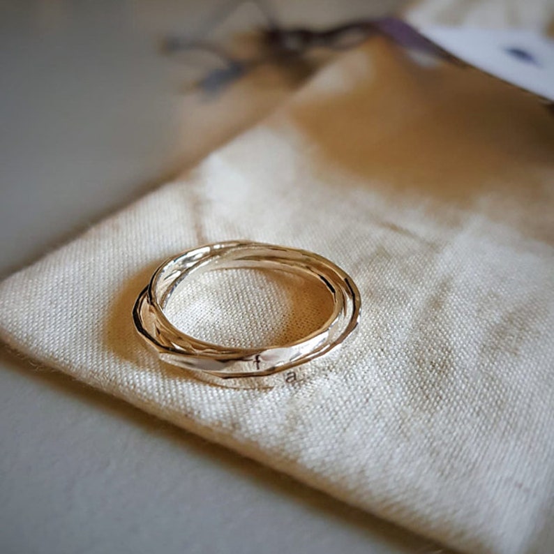 Sterling Silver Three Loops Ring Three Rings Looped Together | Etsy