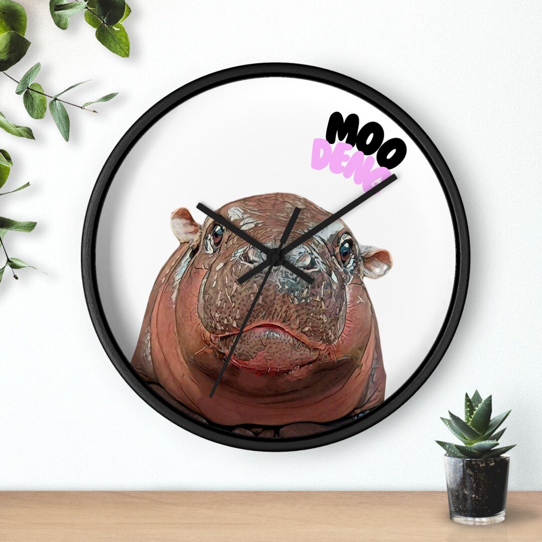 Moodeng Clock Baby Hippo Clock, Cute Clock ,funny Gift , Gift for ...