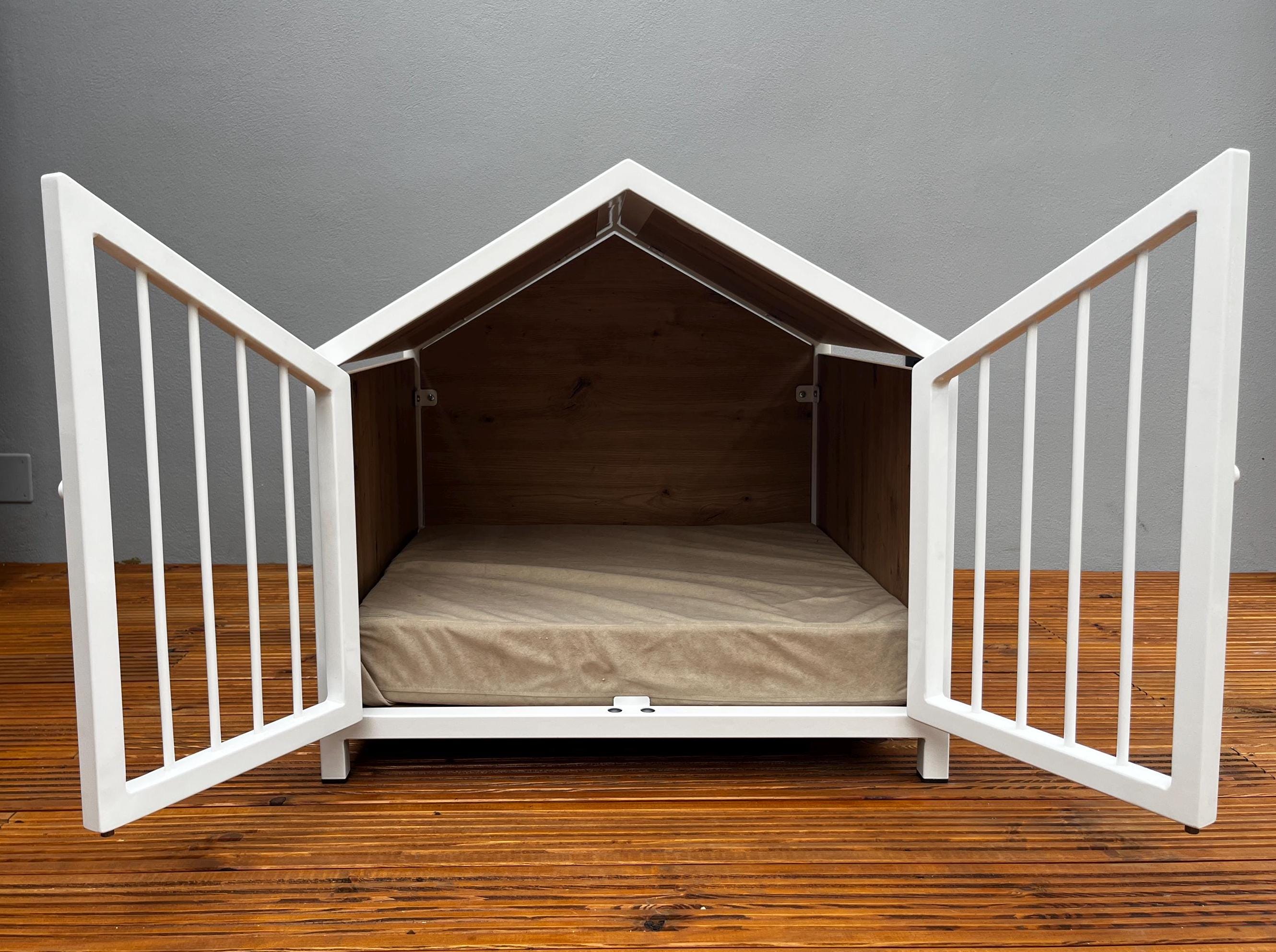 Stylish Dog Crate With Wood and Free Cushion - Etsy