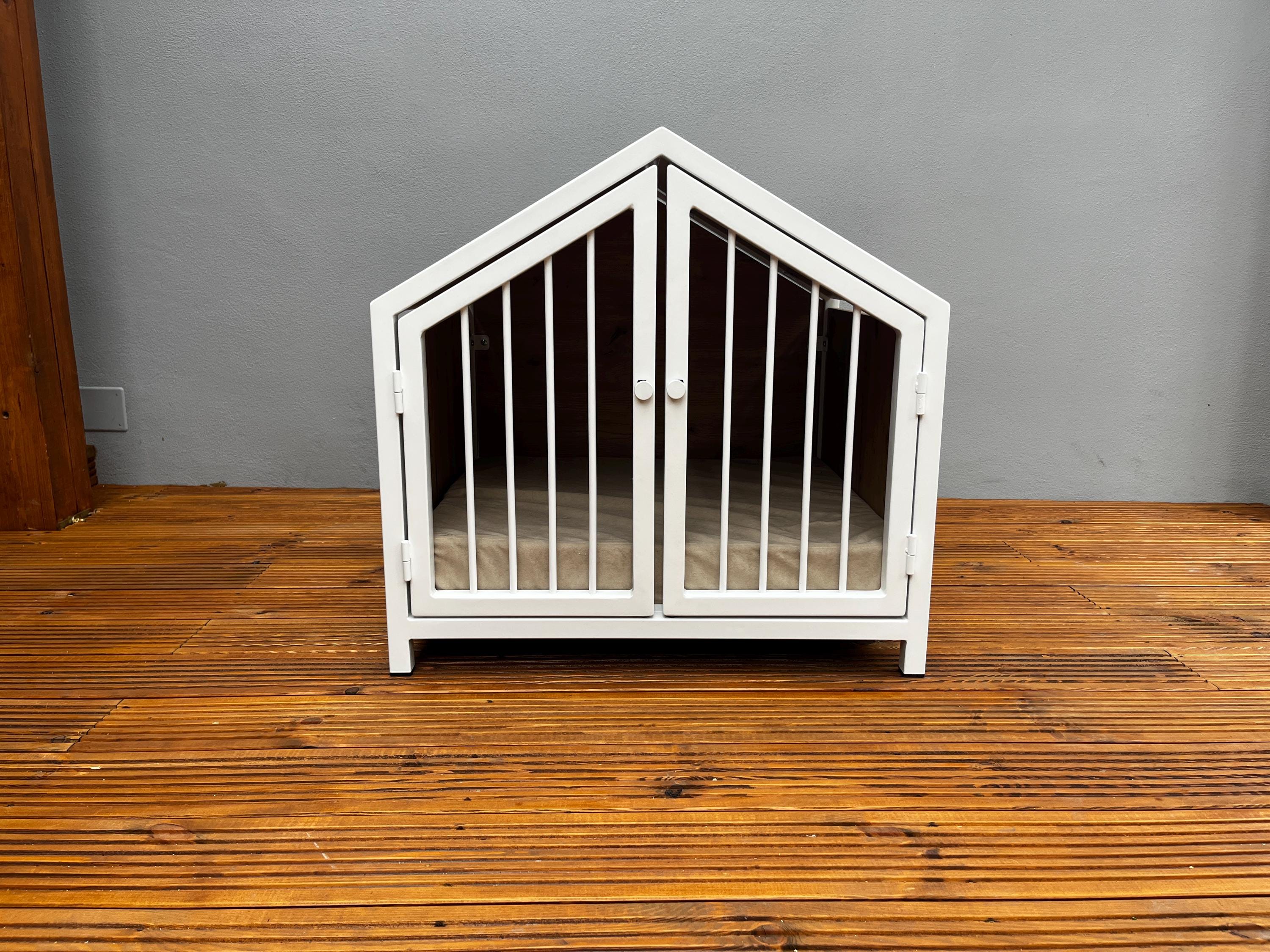 Stylish Dog Crate With Wood and Free Cushion - Etsy