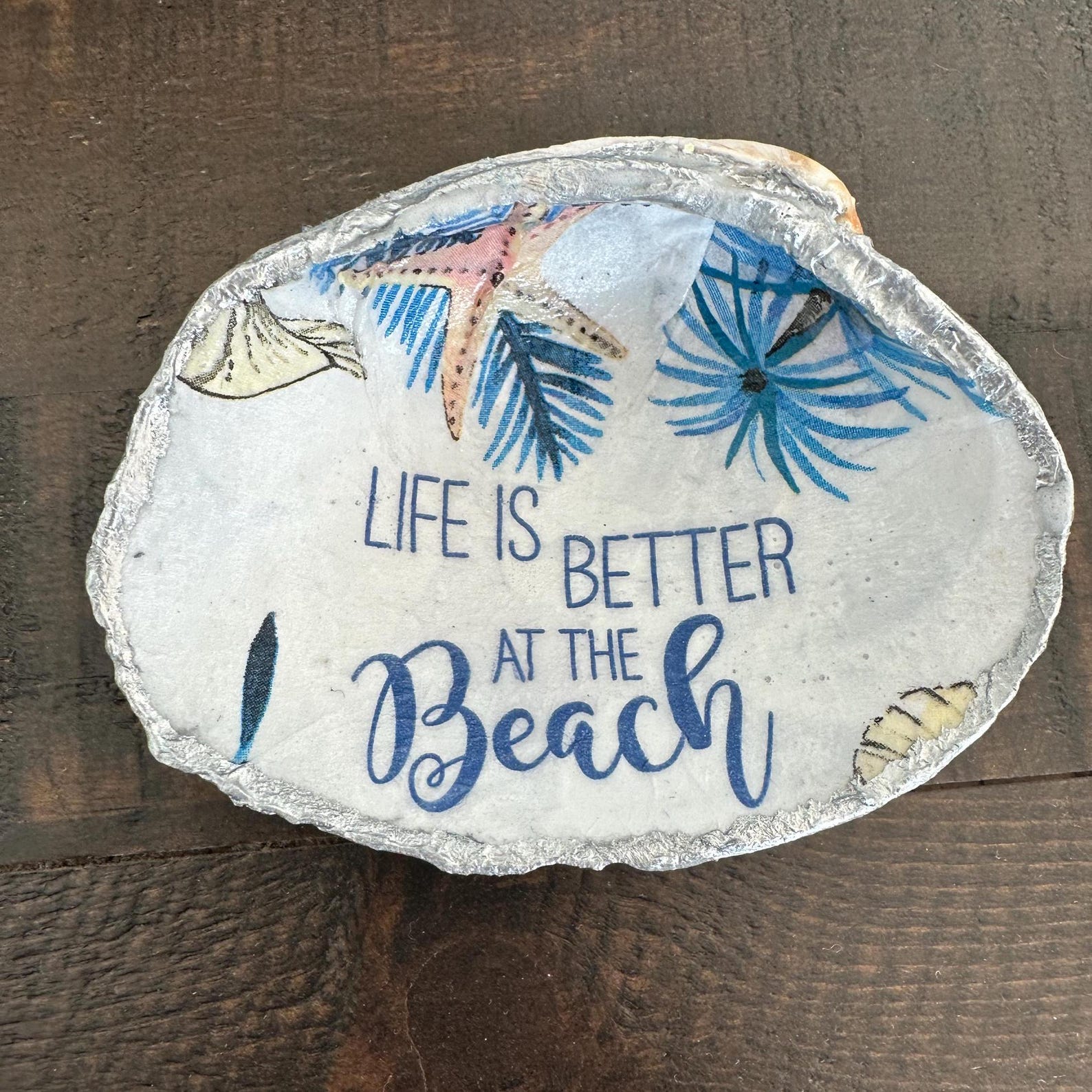 Decoupage Shell Clamshell Seaside Decor - Etsy