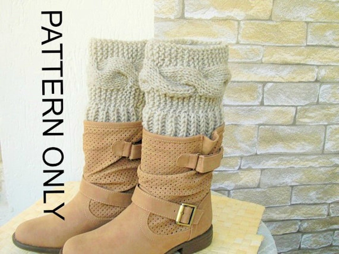 Cable Knit Boot Cuffs Pattern, DIY Leg Warmers (PDF Download) - Etsy