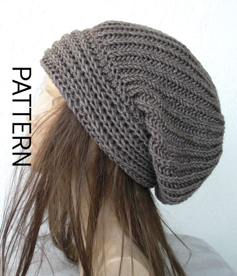 Brioche Knit Slouchy Hat Pattern (PDF Download) - Etsy