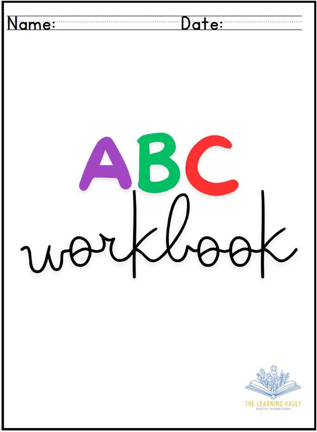 Alphabet Workbook, Digital Printable Tracing Colouring Homeschool ...