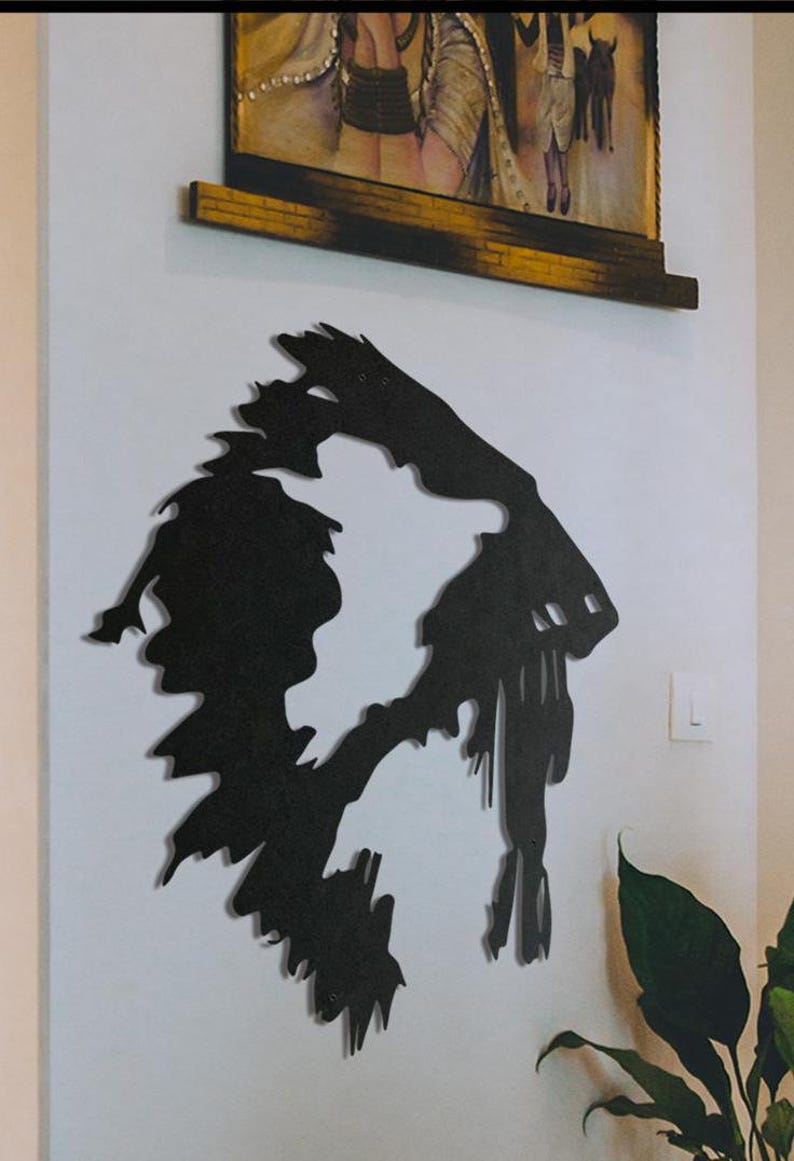 Tribal Native Metal Wall Art: Indigenous Silhouette Decor - Etsy
