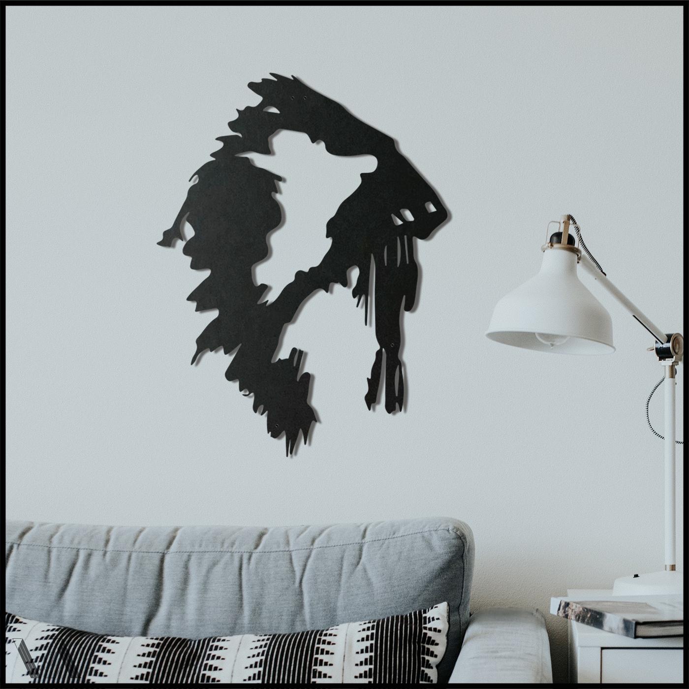 Tribal Native Metal Wall Art: Indigenous Silhouette Decor - Etsy