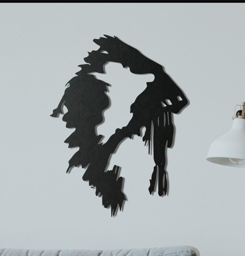 Tribal Native Metal Wall Art: Indigenous Silhouette Decor - Etsy