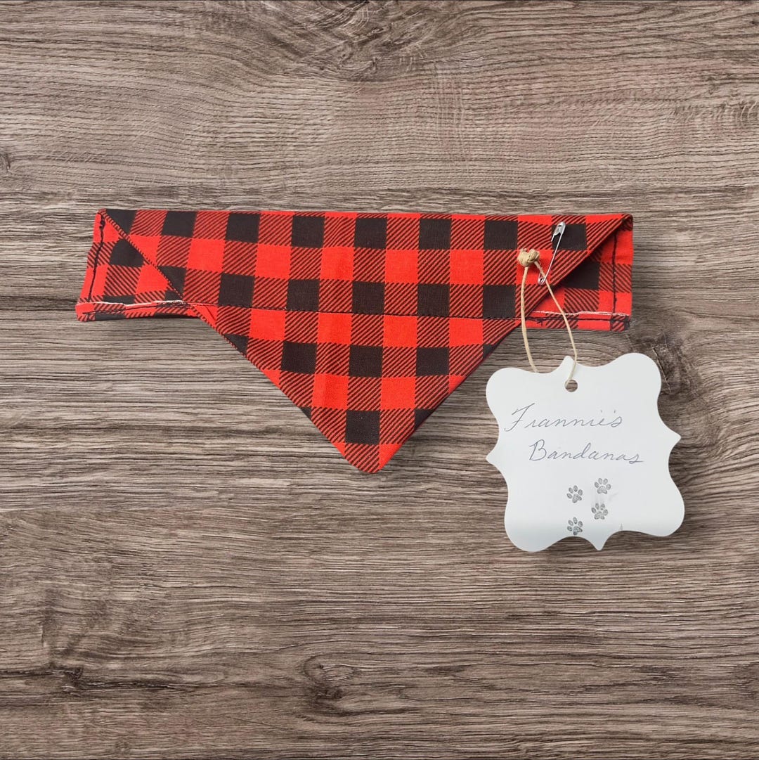 Black & Red Plaid Bandana - Etsy