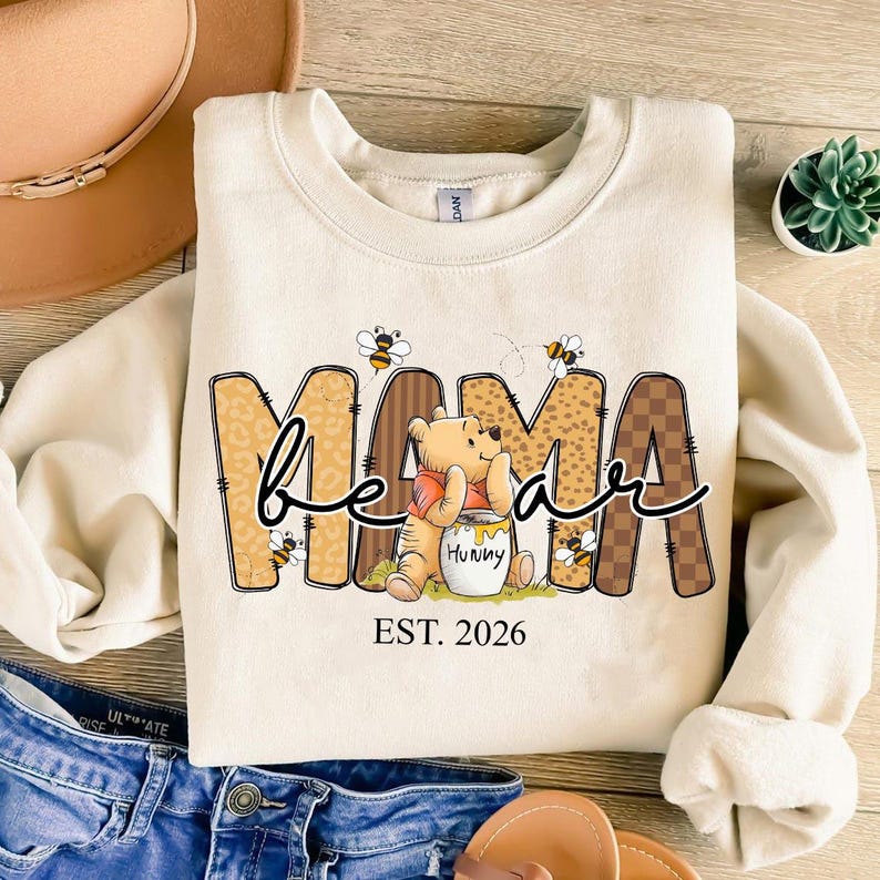 Custom Mama Bear PNG, Personalized Mom With Kid Name on Sleeve, Mama ...