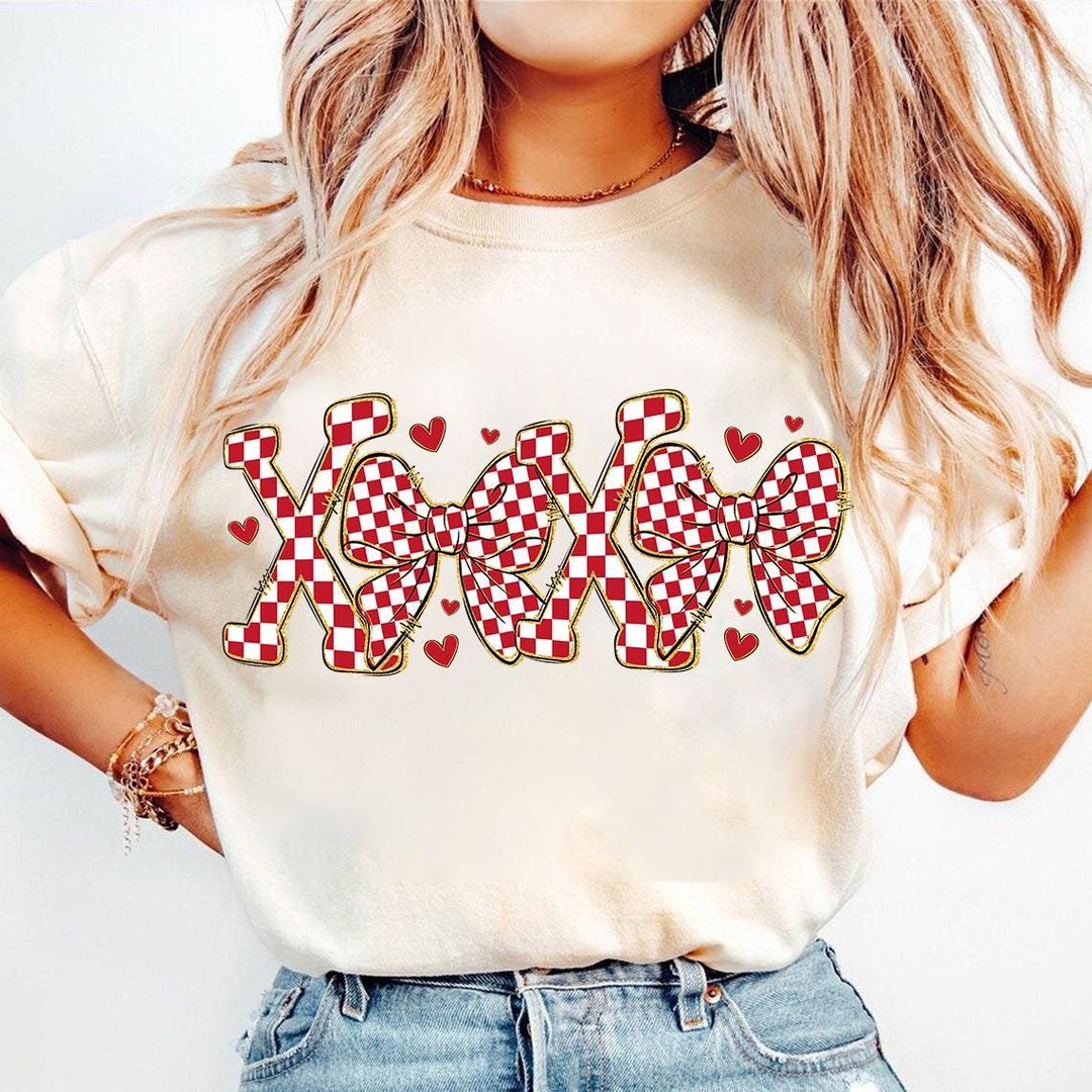 Xoxo Coquette Checkered Png, Heart Bows Png, Coquette Valentine Png ...
