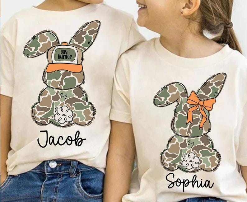 Egg Hunter Bunny Svg, Camo Easter Bunny Sublimation File, Boy Bunny ...