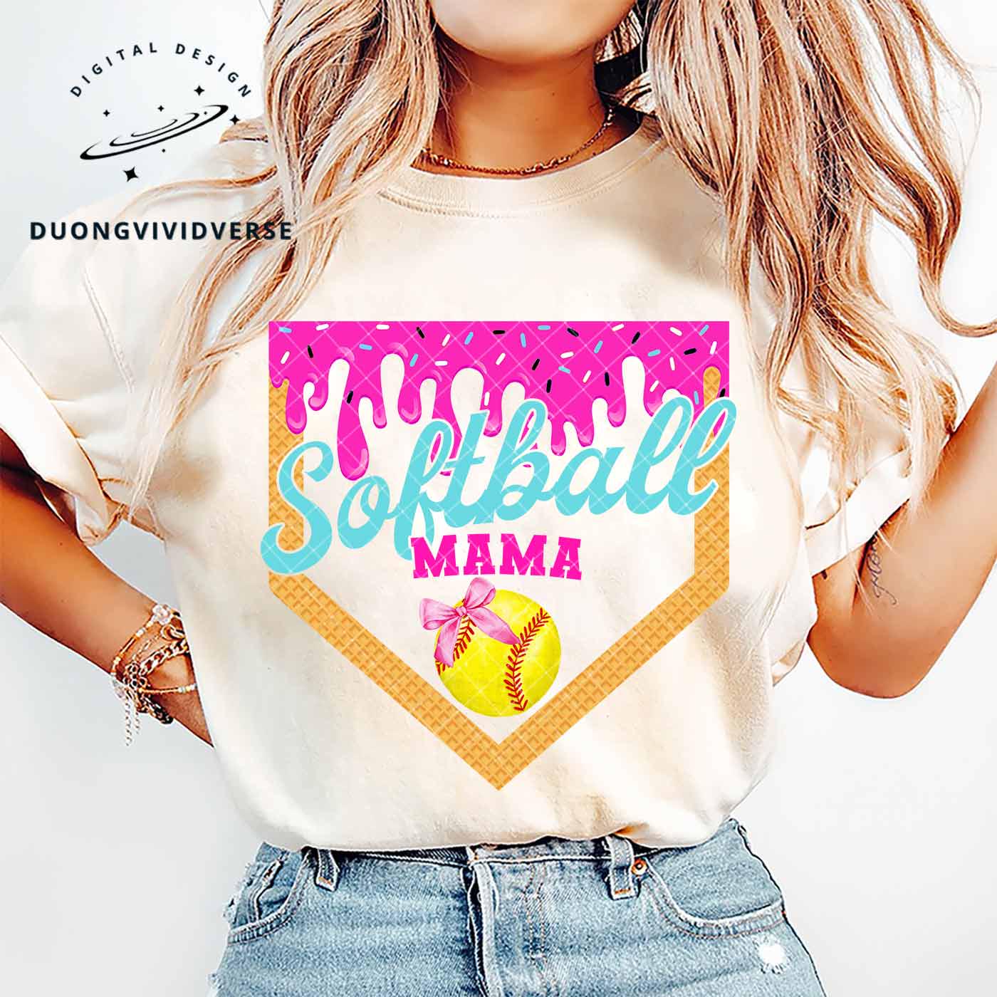 Softball Mama Drip PNG, Ice Cream Drip Softball Design, Game Day ...