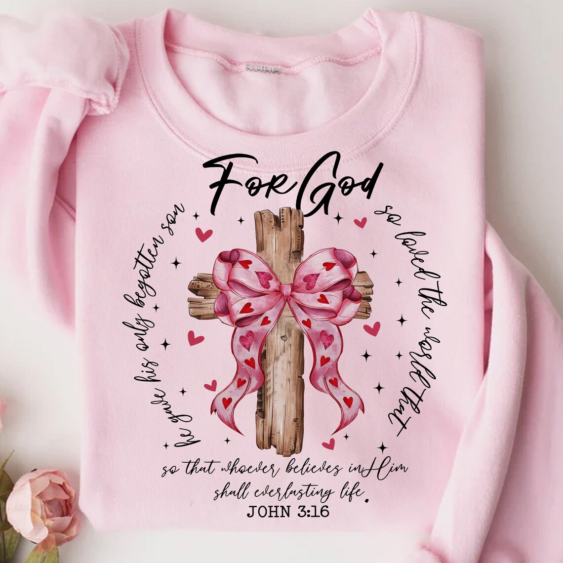 Coquette Christian Valentine PNG, for God so Loved Valentine Png, Retro ...