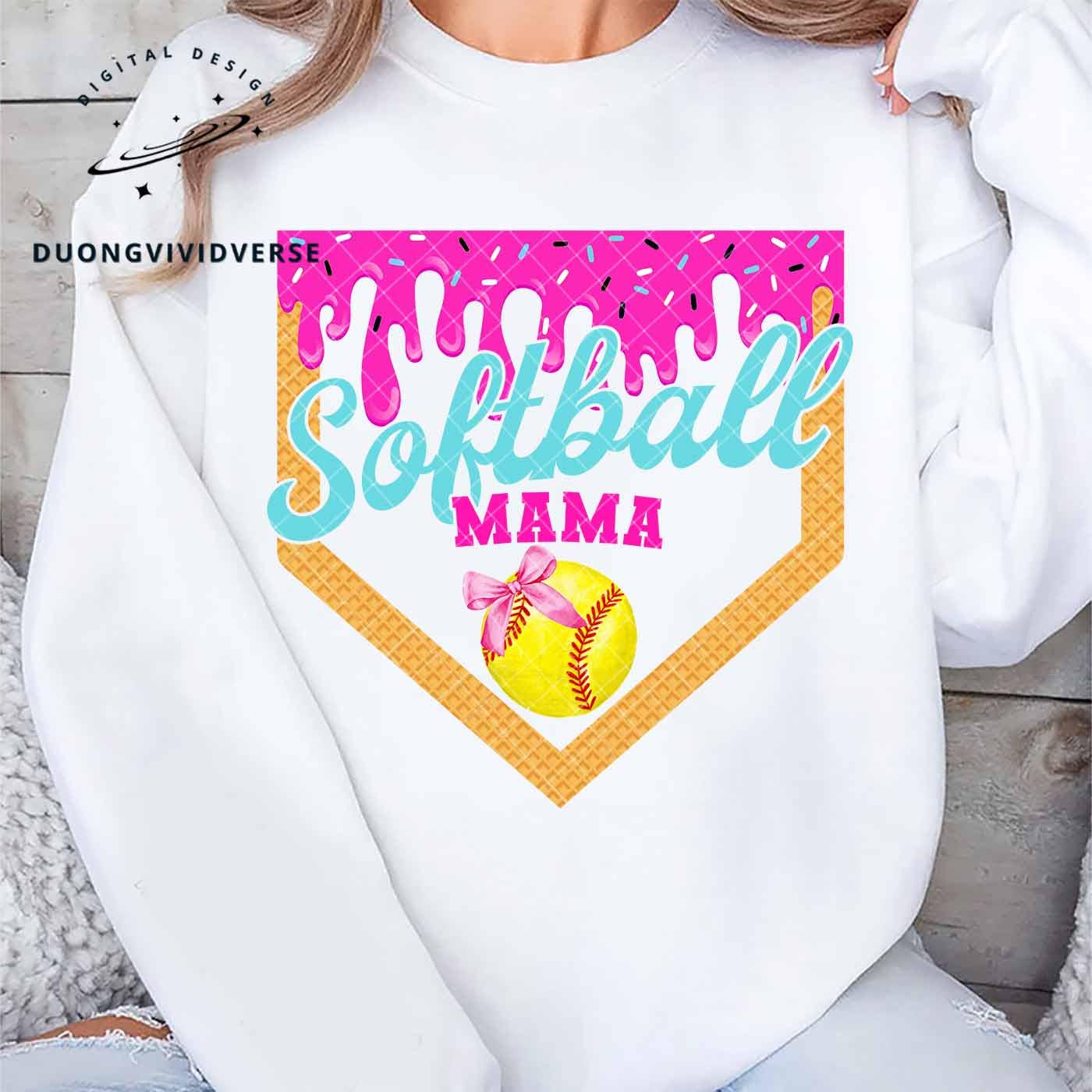 Softball Mama Drip PNG, Ice Cream Drip Softball Design, Game Day ...
