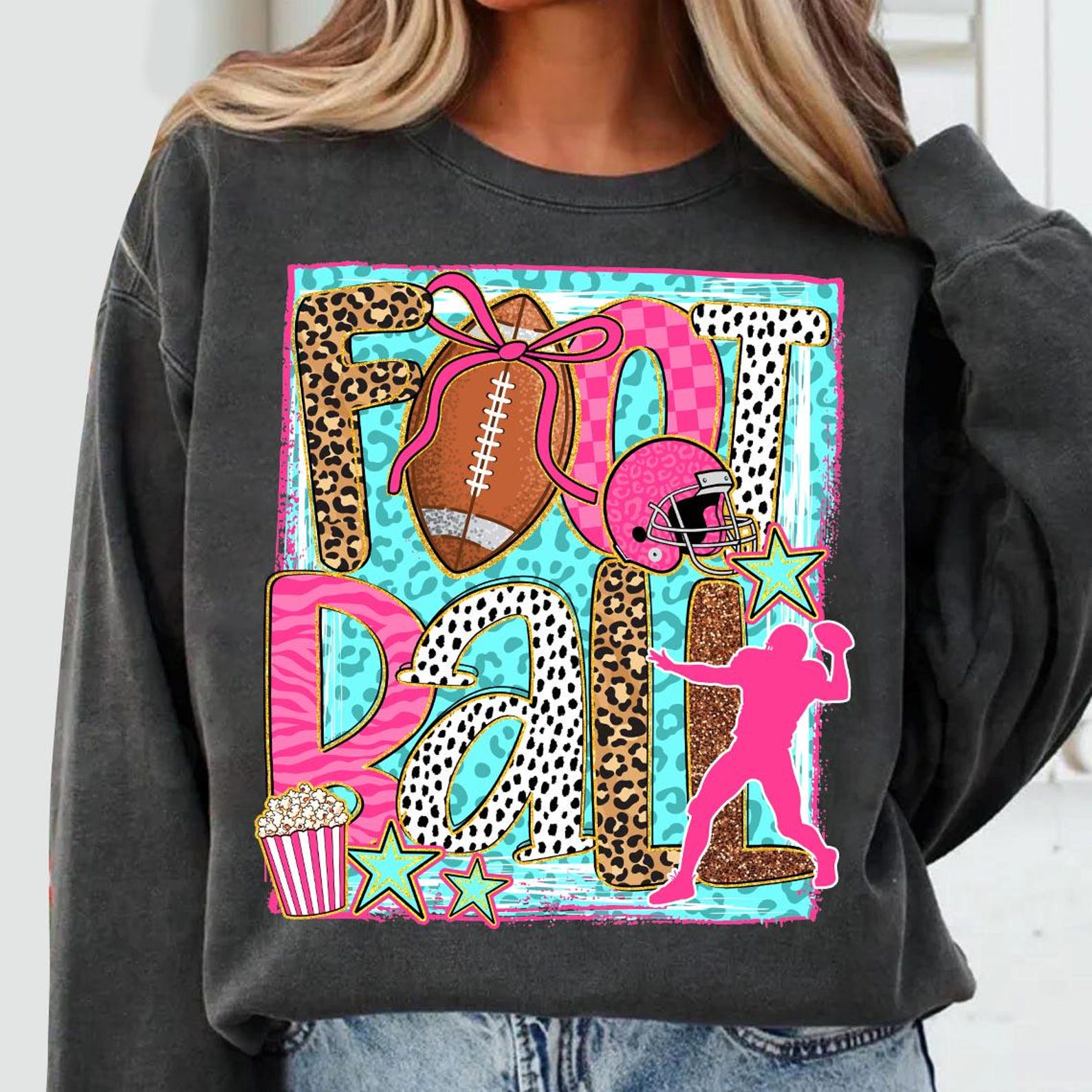 Football Png, Preppy Png, Football Season, Glitter Png, DTF ...