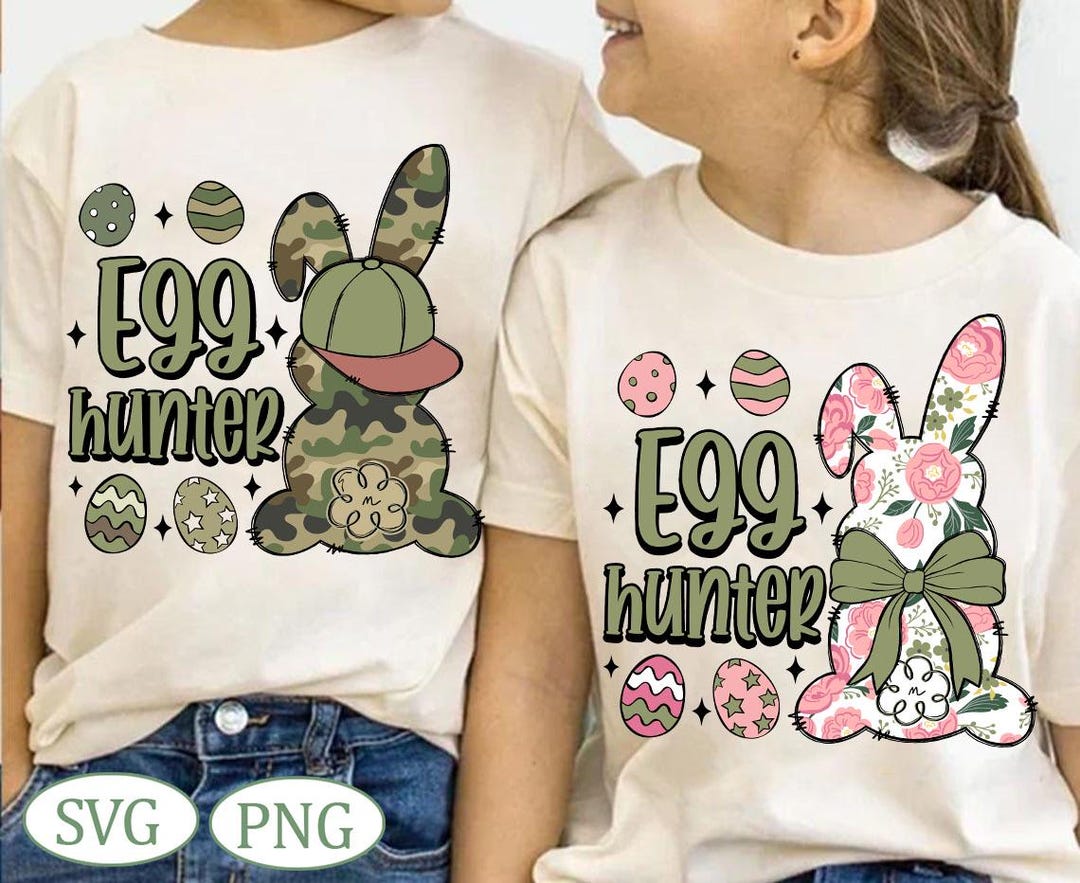 Boy Girl Easter Bunny Svg, Egg Hunter Bunny Svg, Camo Bunny Png, Boy ...